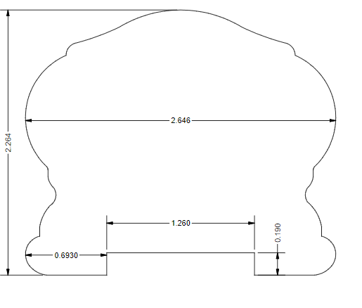 C-6310P-S-8 Georgian 8' Solid Cap Plowed 1-3/4" Handrail with Fillet