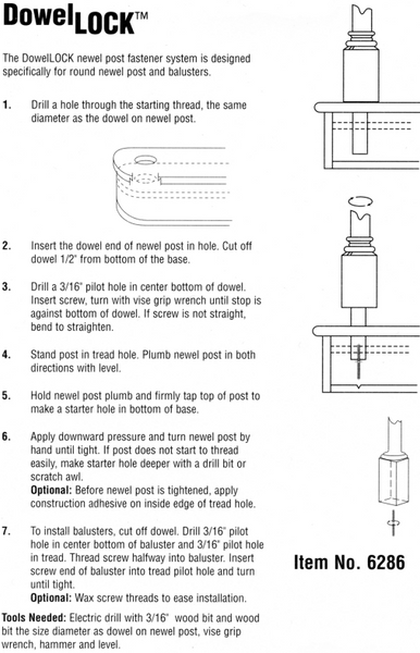 DowelLOCK Newel Post Fastener