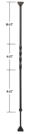ISTW-KW Knee Wall Adjustable Twist Iron Baluster