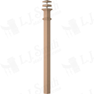 S-4075 Red Oak Plain 3-1/2" x 56" Box Newel