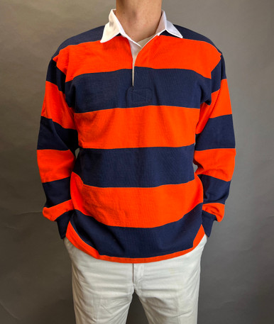 "Warwick" Orange and Navy Classic Rugby Shirt