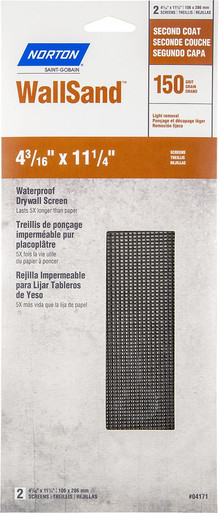 Norton 68320 4-3/16" x 11-1/4" 150 WallSand Screen Sheets (2pk ...