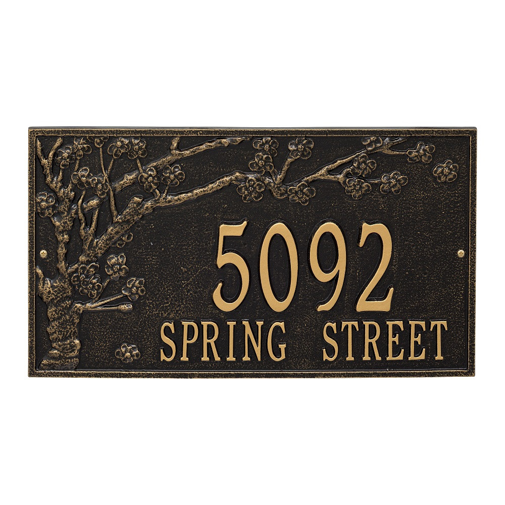 Spring Blossom Estate Wall Address Plaque 20"W x 12"H (2 Lines ...