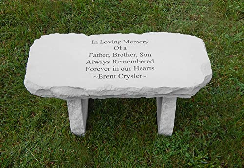 Kay Berry Custom Medium Stone Bench Personalized Memorial Garden Decor ...