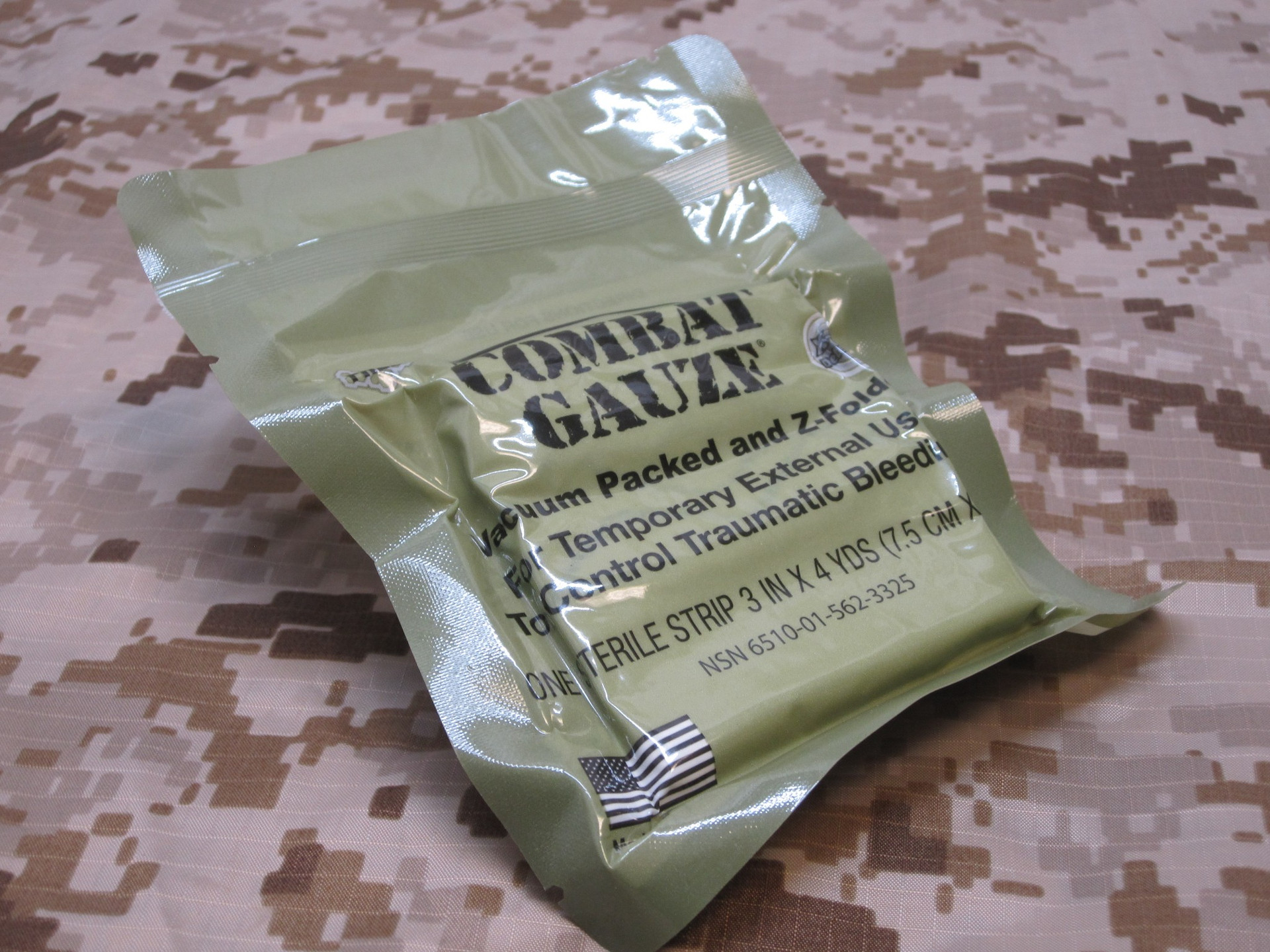 1 US Military Issue QuikClot Combat Z-fold Gauze Bandage Quik Clot 2021 ...