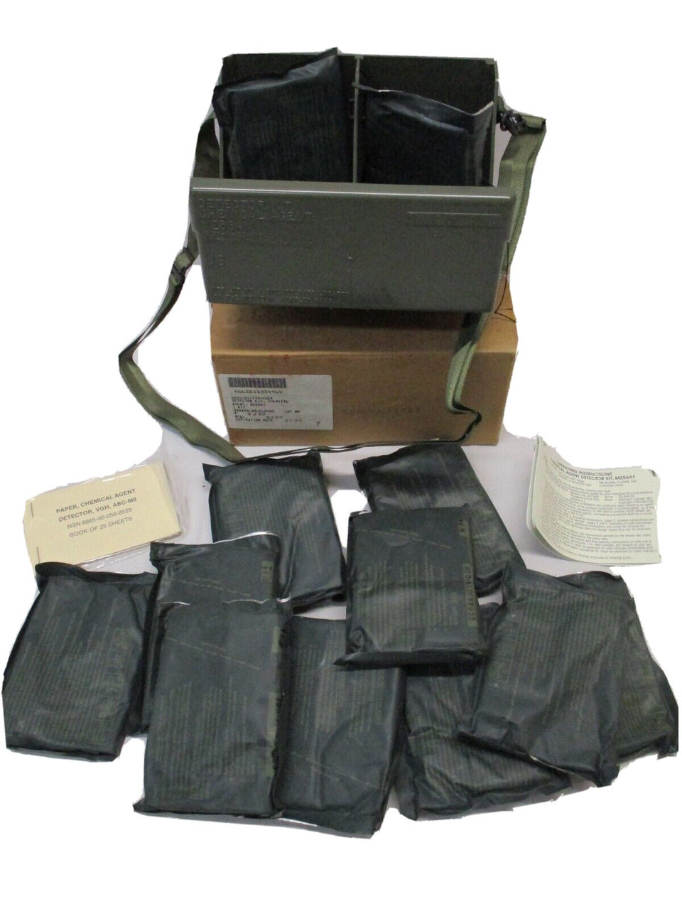 VINTAGE NOS USGI Military Chemical Agent Detector Kit M265A1 OD GREEN ...