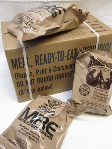 FRESH NEW MEALS READY TO EAT MRE CASE A MENU 1-12 MREs FOOD RATIONS ...