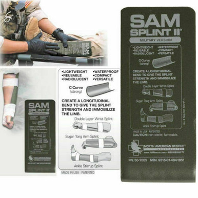 NEW SAM SPLINT II LIMB MILITARY TACTICAL NORTH AMERICAN RESCUE 50-1005 ...