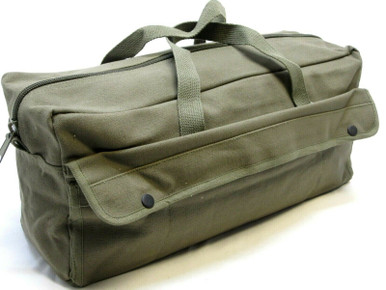 LARGE MILITARY STYLE MECHANICS TOOL BAG HEAVY DUTY COTTON CANVAS DUFFEL ...