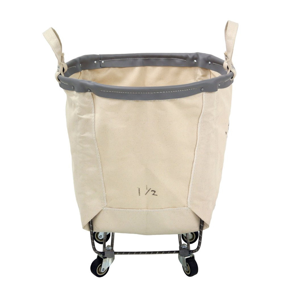 Round Natural Canvas Portable Laundry Hampers | Clotheslines.com