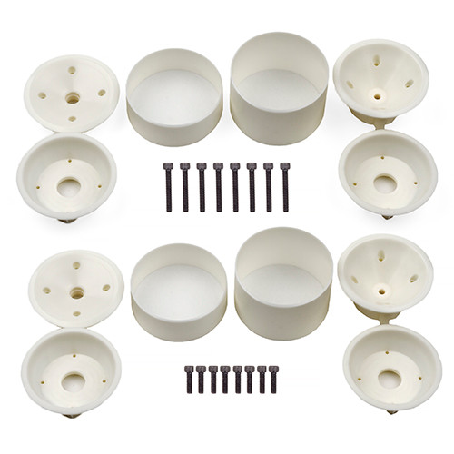 RC10T Wide Rear and Narrow Front Wheels, (3-piece) white - Associated ...