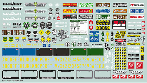 Enduro Scale Decal Sheet - Associated Electrics