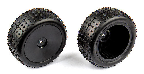 Rear Wide Mini Pin Tires, mounted - Associated Electrics