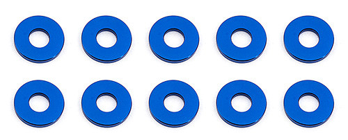 Bulkhead Washers, 7.8x3.0x1.0 mm, blue aluminum - Associated Electrics