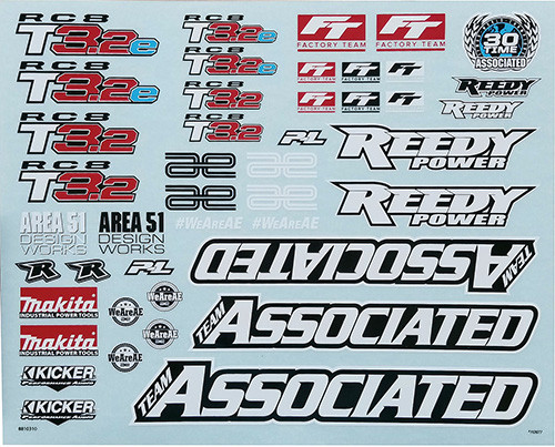 RC8T3.2 Decal Sheet - Associated Electrics