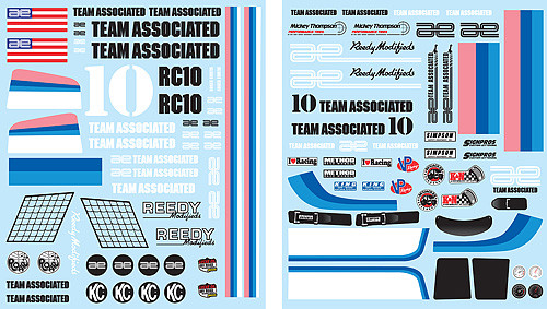 RC10 Classic Decal Sheet - Associated Electrics