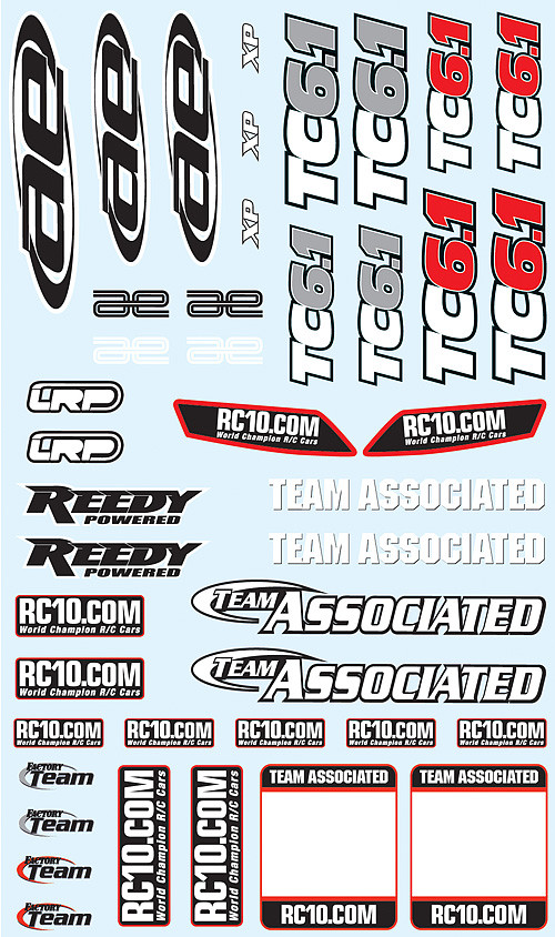 TC6.1 Decal Sheet - Associated Electrics