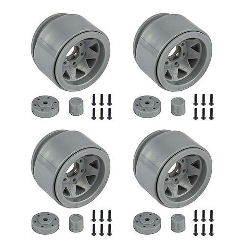 Enduro Trigon Wheels, 1.55 in, silver color - Associated Electrics