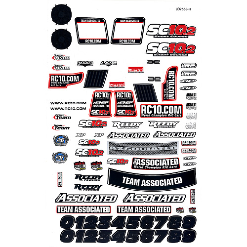 SC10.2 FT Decal Sheet - Associated Electrics
