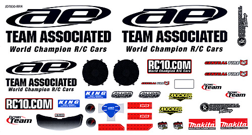 SC10B Team AE Body Decal Sheet - Associated Electrics