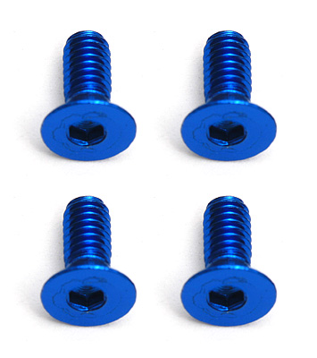 FT Screws, Blue Aluminum M2.5x6 mm FHCS - Associated Electrics
