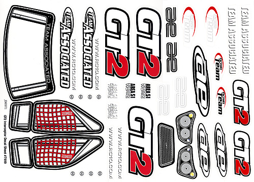 GT2 Decal Sheet - Associated Electrics