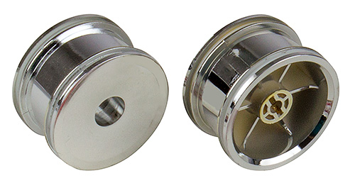 RC18 Narrow Dish Wheels, chrome - Associated Electrics