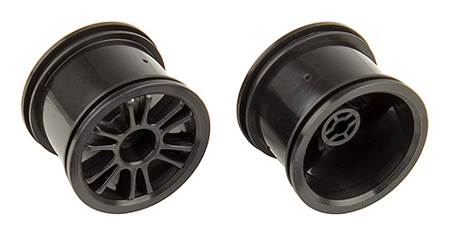 RC18 Standard Spoked Wheels, black - Associated Electrics