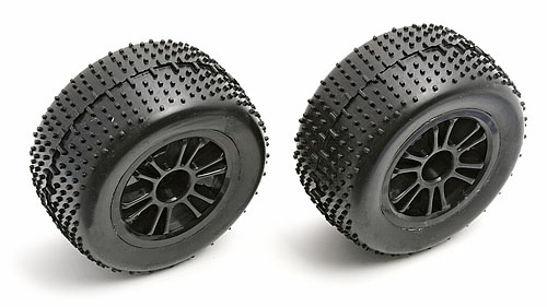 Standard Spoked Wheels, black with Mini-Pin tire - Associated Electrics