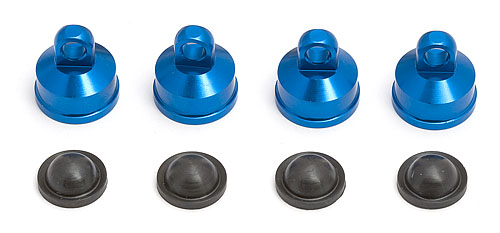 FT MGT Blue Aluminum Shock Caps, qty 4 - Associated Electrics