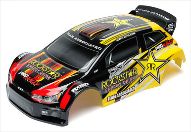 ProRally Rockstar body, black/yellow - Associated Electrics