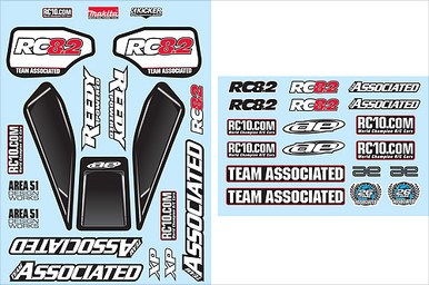 RC8.2 RTR DECAL SHEET - Associated Electrics