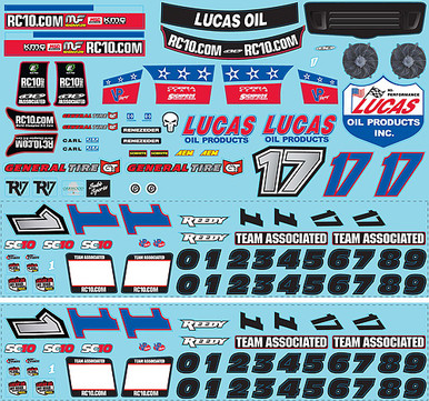 SC10 '09 Decals, Lucas Oil - Associated Electrics