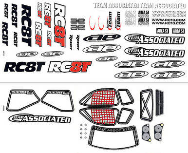 RC8T Decal Sheet - Associated Electrics