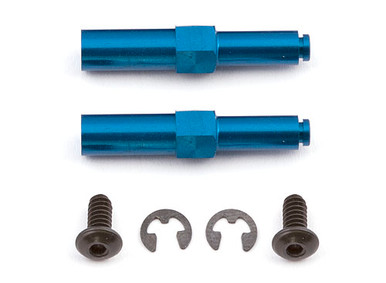 B4 FT Center Drilled Axles, blue aluminum - Associated Electrics