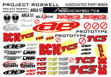 TC3 Decal Sheet - Associated Electrics