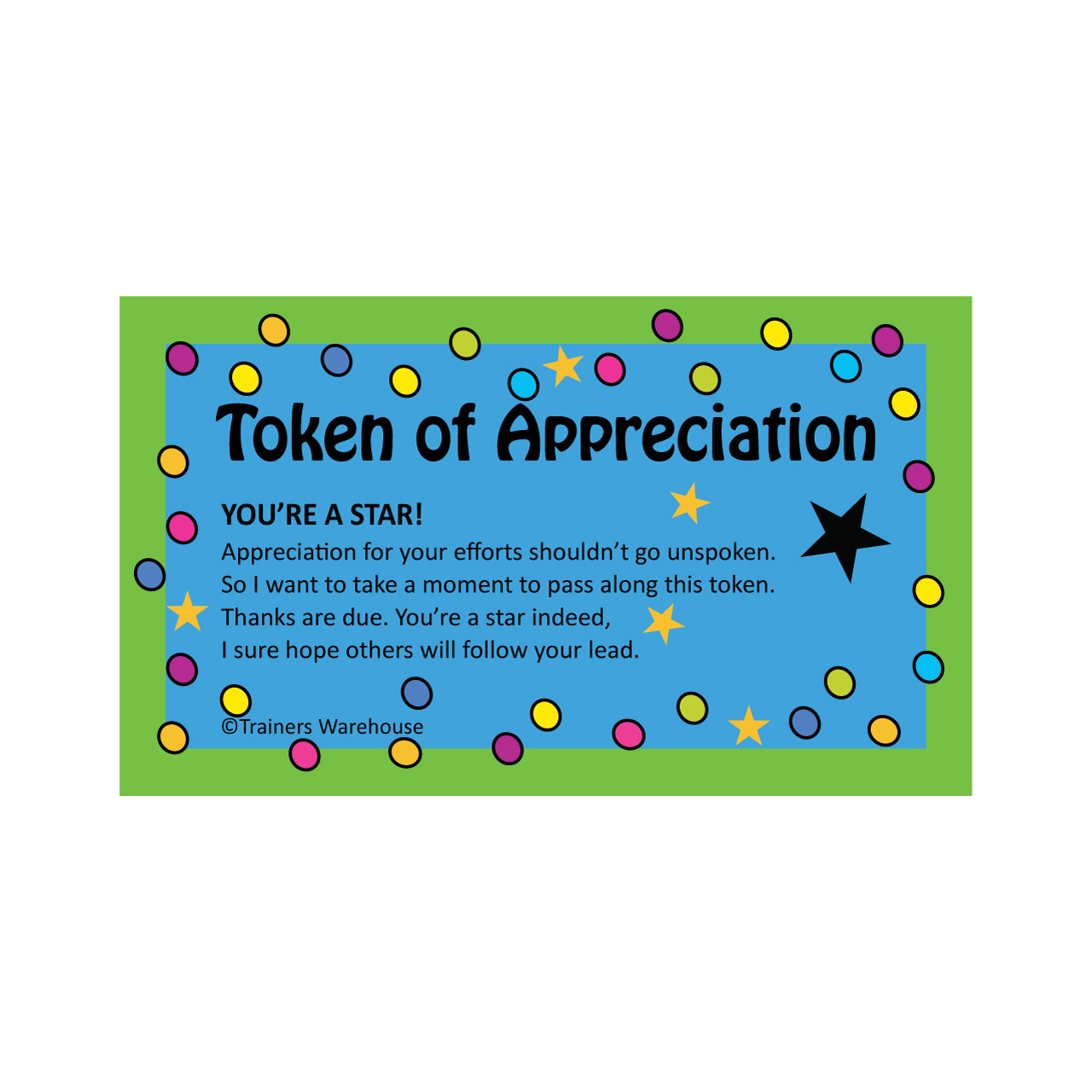 Token of Appreciation - Star Token & Card (Set of 10)