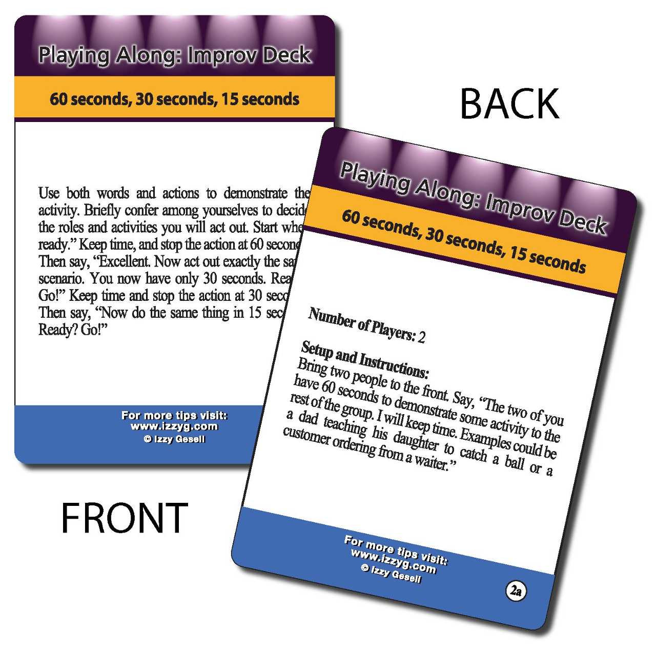 Playing Along Improv Deck for Training and Development