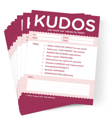 Kudos for Values - 10 Motivational Note Pads for work