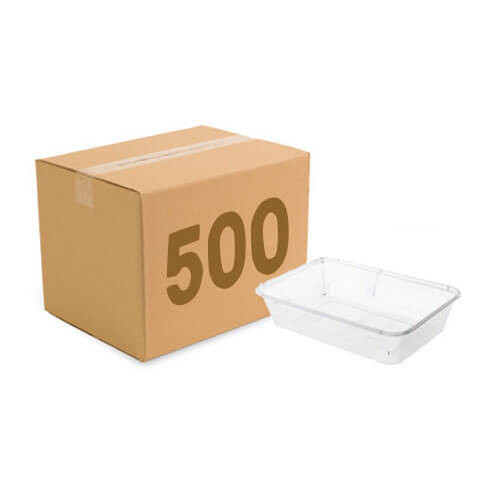 500 Rectangular Plastic Takeaway Containers - 500ml | Discount Party ...