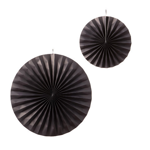 Large Paper Fan Set - Black | Discount Party Warehouse