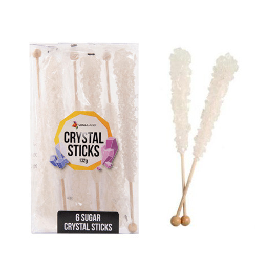 Crystal Candy Sticks-White 6pk | Discount Party Warehouse