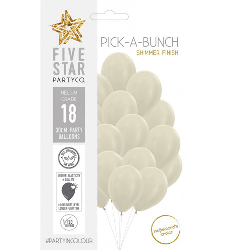 30cm Latex Balloon Shimmer Pearl Ivory 18pk | Discount Party Warehouse