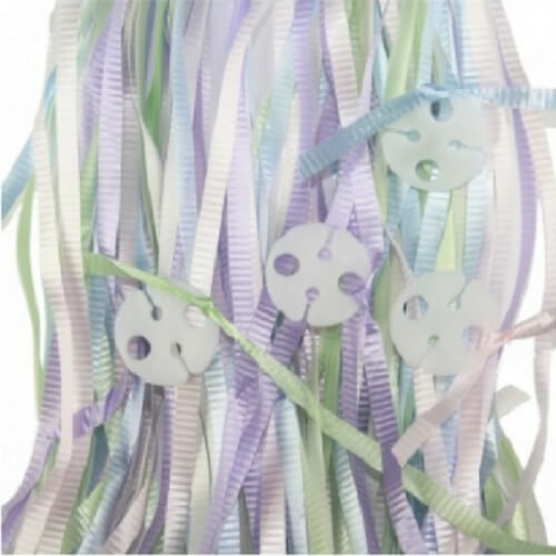 Mixed Light Colour Pre Cut Ribbon With Clips | Discount Party Warehouse