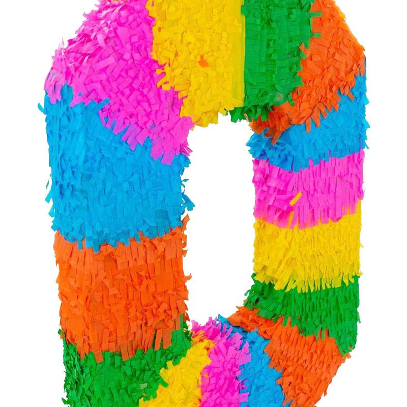 Number 0 Pinata - Multicolour | Discount Party Warehouse