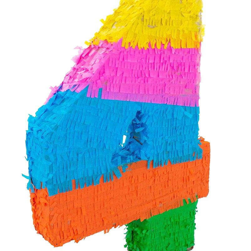 Number 4 Pinata - Multicolour | Discount Party Warehouse