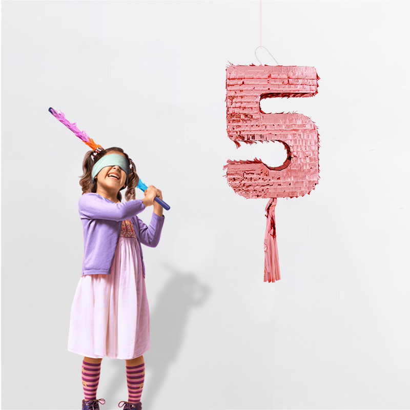 Number 5 Pinata - Rose Gold | Discount Party Warehouse