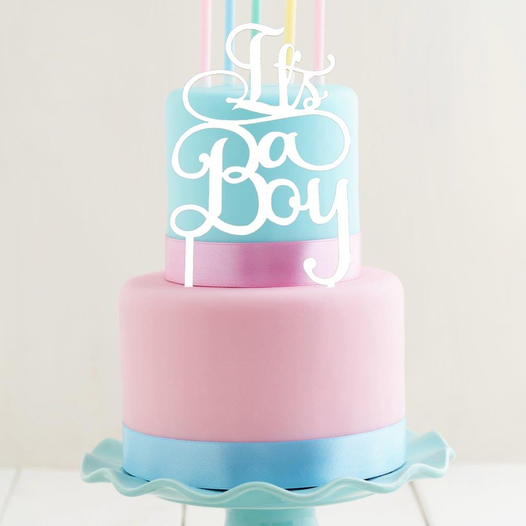 It's A Boy Acrylic Cake Topper | Discount Party Warehouse