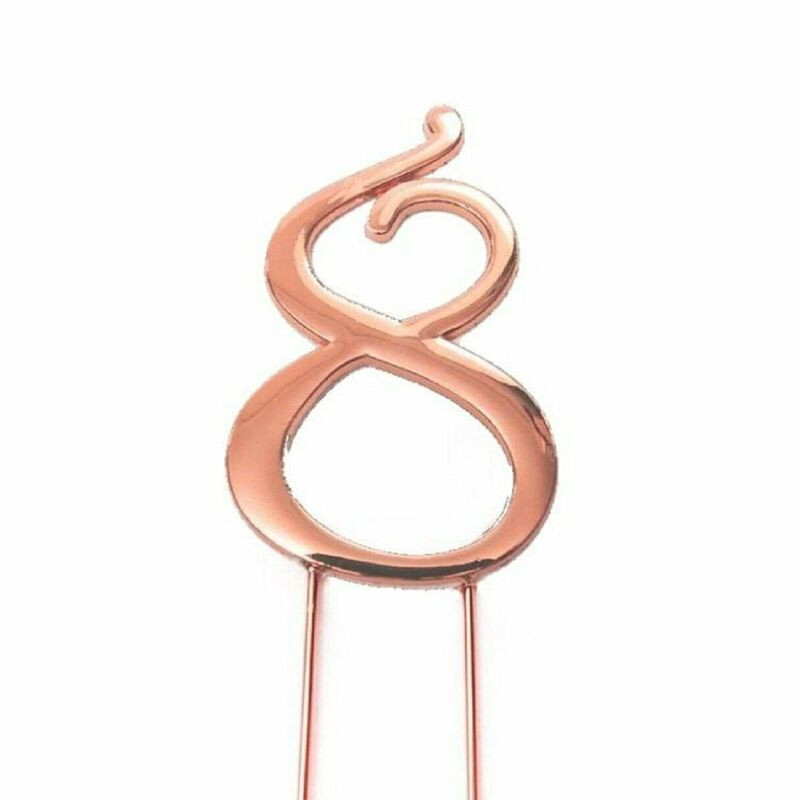 Rose Gold Cake Topper Number 8 | Discount Party Warehouse