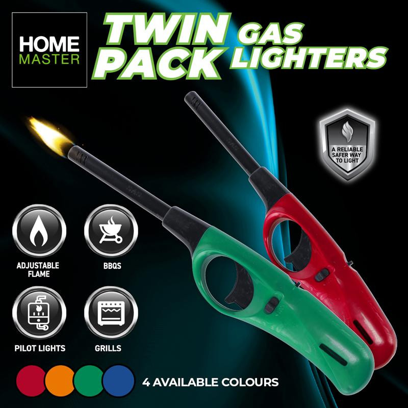 Refillable Gas Lighter for Kitchen & BBQ - 2PK